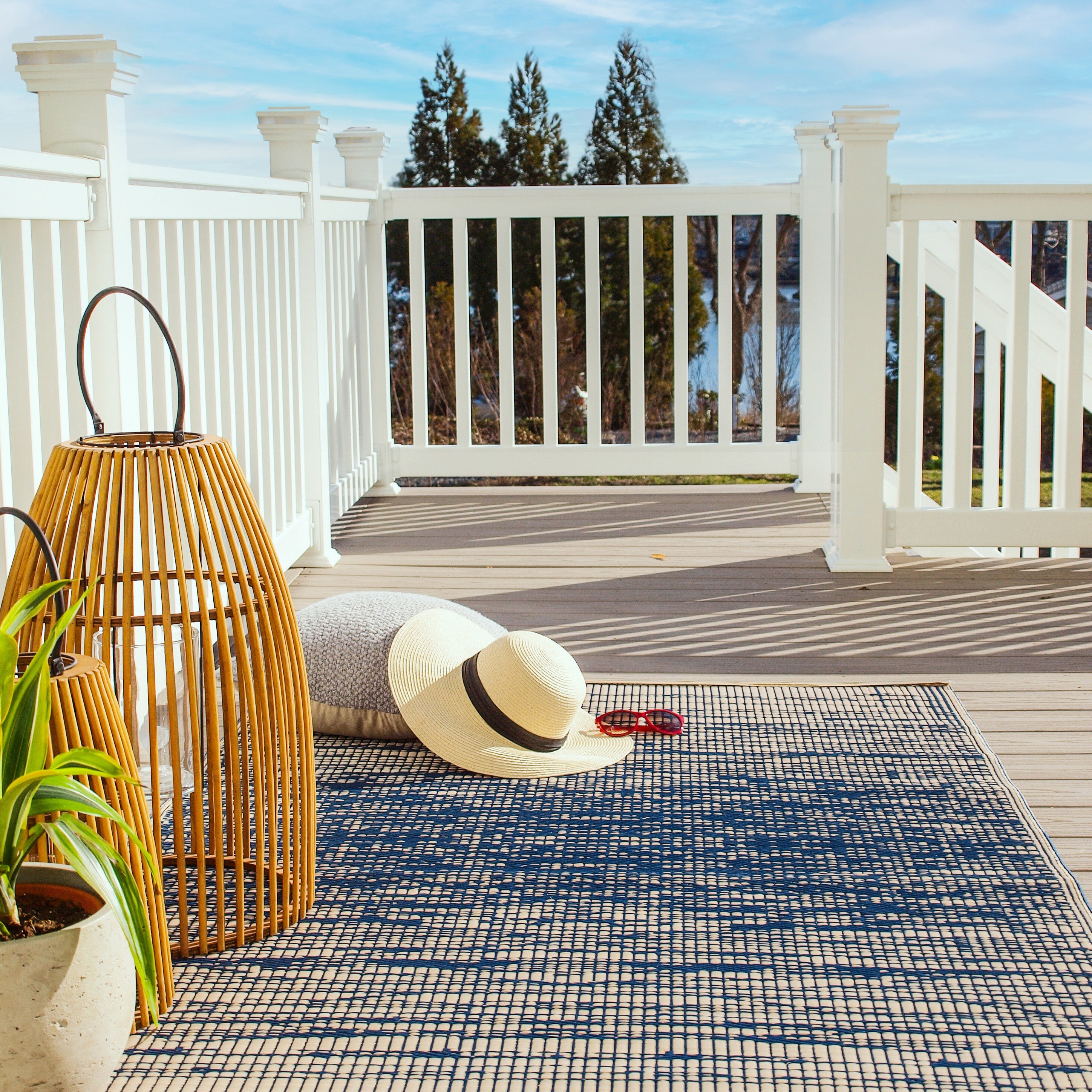 SteinMart.com | Brooklyn - Blue Outdoor Rug For Patio – Stein Mart